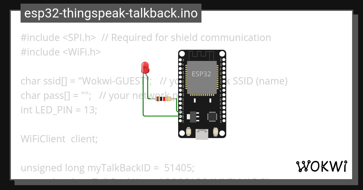 ESP32-Thingspeak-Talkback Jude Copy - Wokwi ESP32, STM32, Arduino Simulator