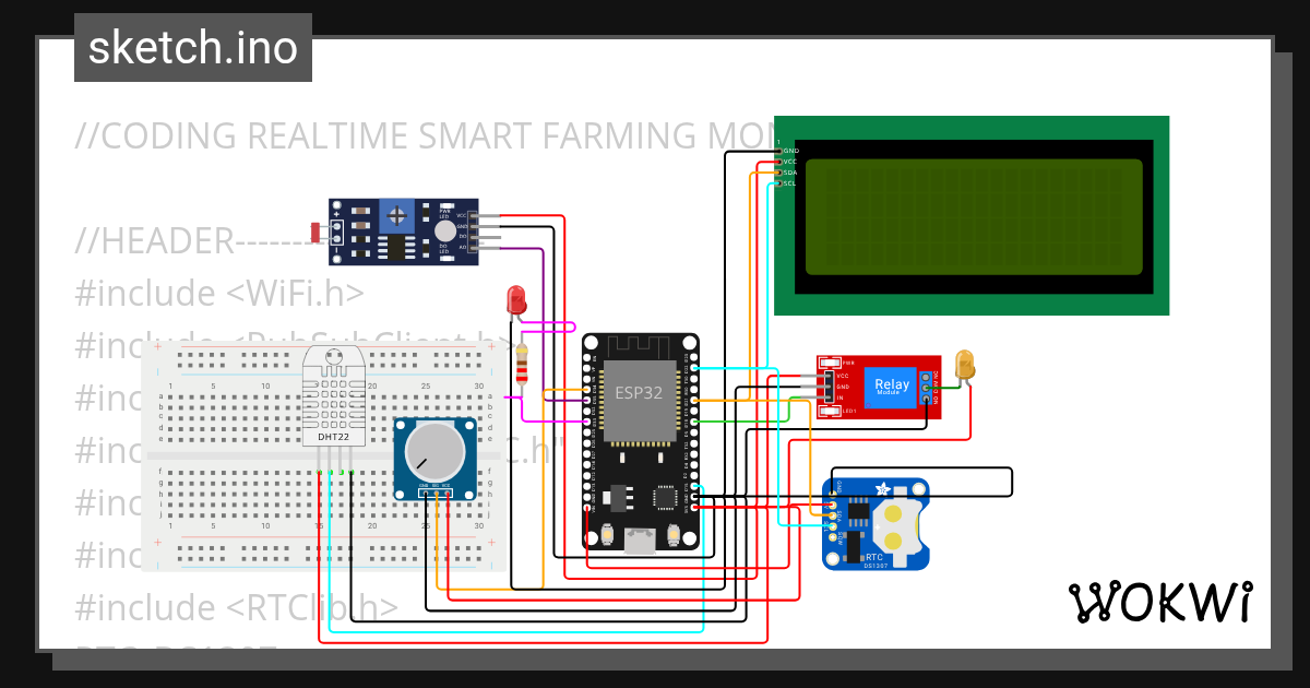 Realtime Smart Farming Monitoring System - Wokwi ESP32, STM32, Arduino Simulator