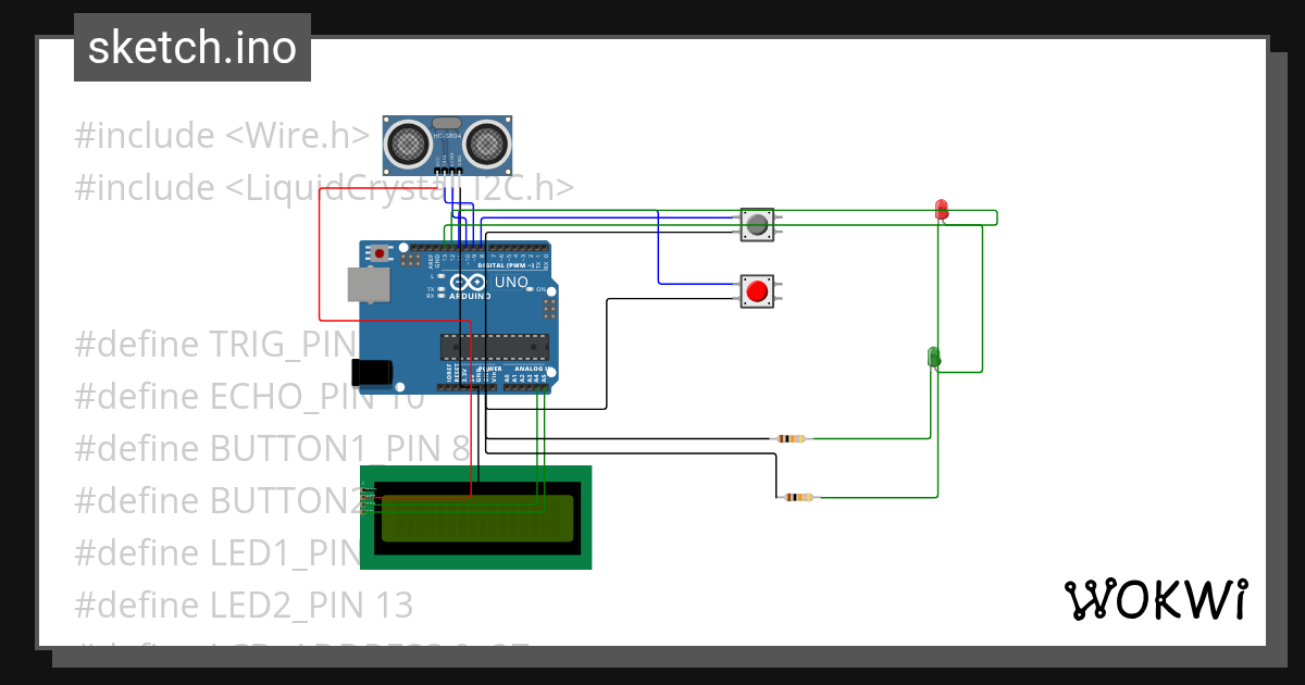 distance length width complete - Wokwi ESP32, STM32, Arduino Simulator
