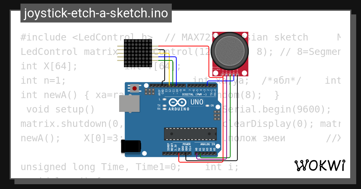 Змейка готовая Wokwi Esp32 Stm32 Arduino Simulator 2051