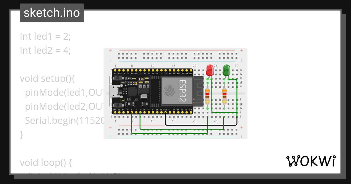 Pisca pisca - Wokwi ESP32, STM32, Arduino Simulator