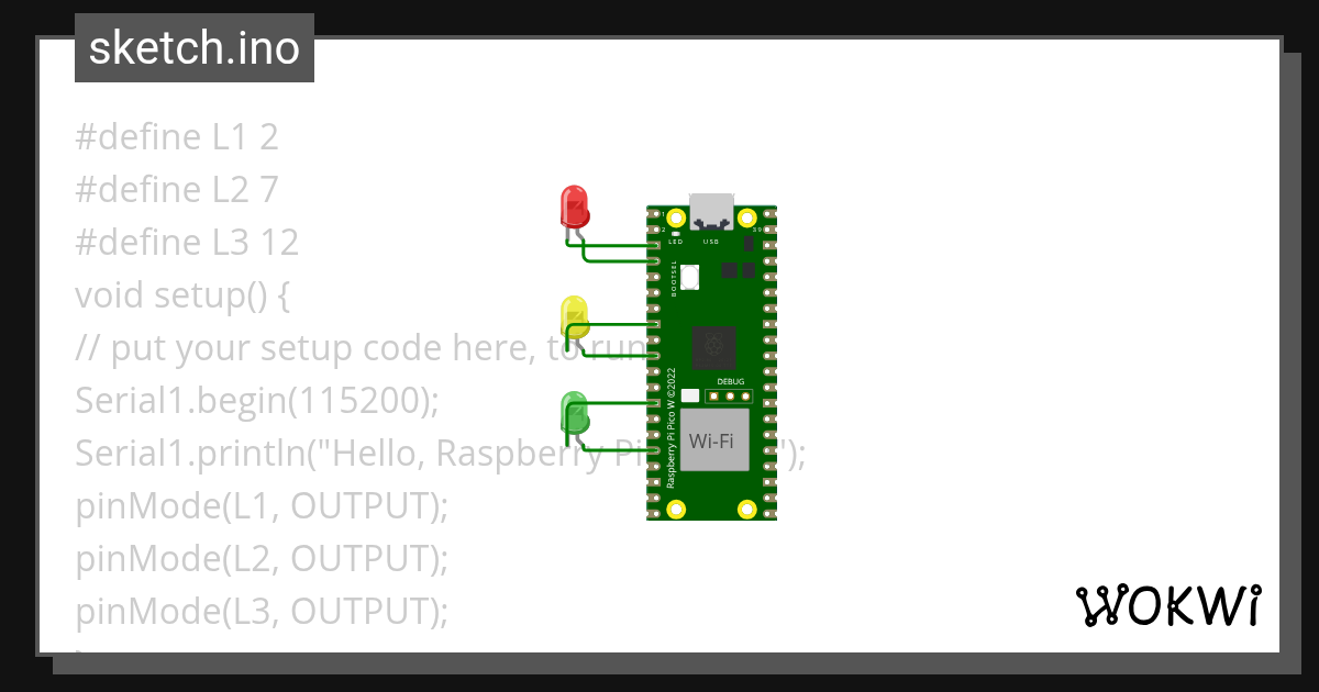 Traffic blink - Wokwi ESP32, STM32, Arduino Simulator Traffic blink - Wokwi ESP32, STM32, Arduino Simulator