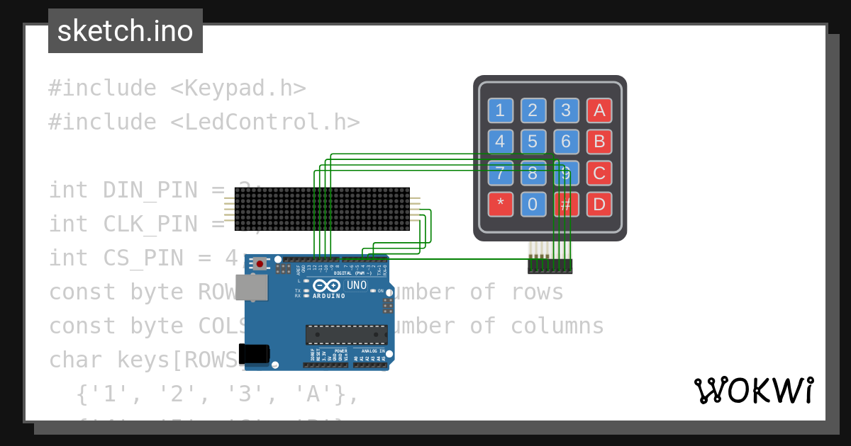 Lab 6 Keypad Dot Matrix Wokwi Esp32 Stm32 Arduino Simulator 4810