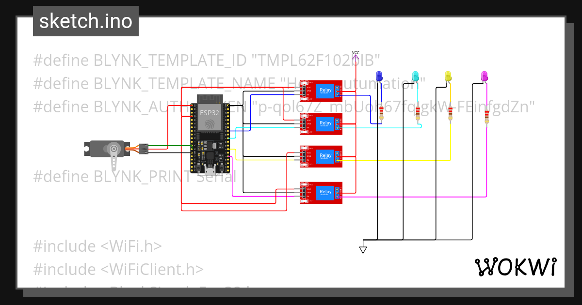 Led4moter1 ข้อสอบปลายภาค Wokwi Esp32 Stm32 Arduino Simulator 7774
