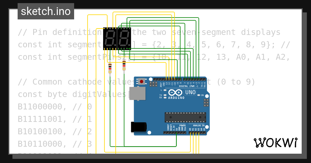 Lab22sevensegment Copy Wokwi Esp32 Stm32 Arduino Simulator 3322