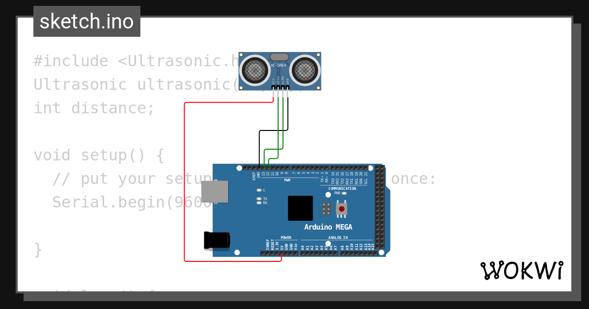 Ultrasonic Wokwi Esp32 Stm32 Arduino Simulator 4713