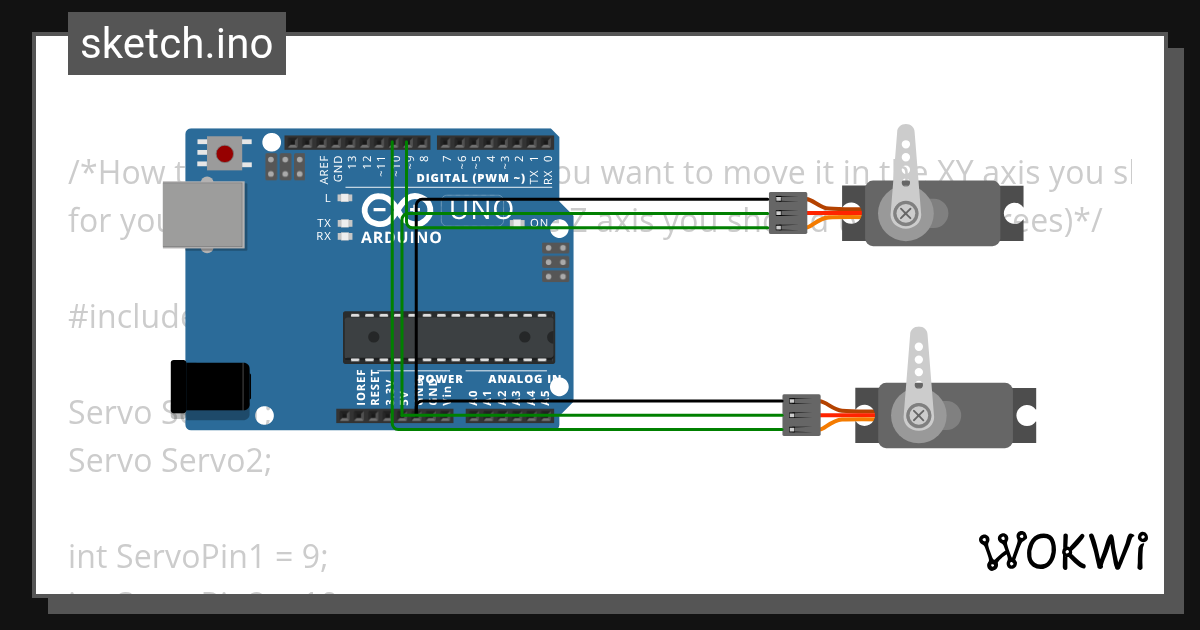 Two Servo Motor - Wokwi ESP32, STM32, Arduino Simulator