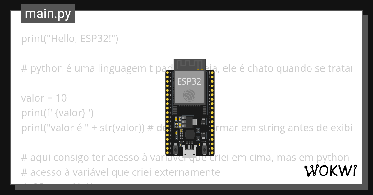 Revisão Python Wokwi Esp32 Stm32 Arduino Simulator 0243