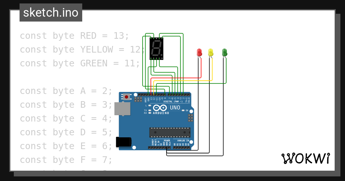 8 сегментний дисплей Wokwi Esp32 Stm32 Arduino Simulator