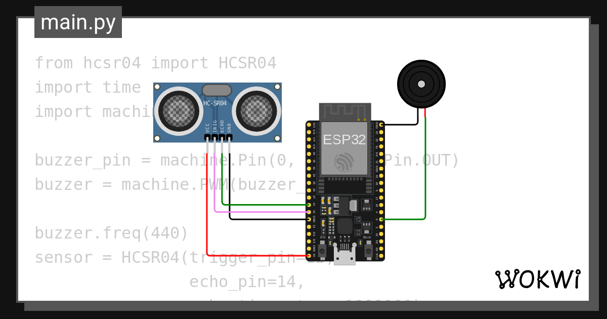 4sensor Ultrassom Wokwi Esp32 Stm32 Arduino Simulator 