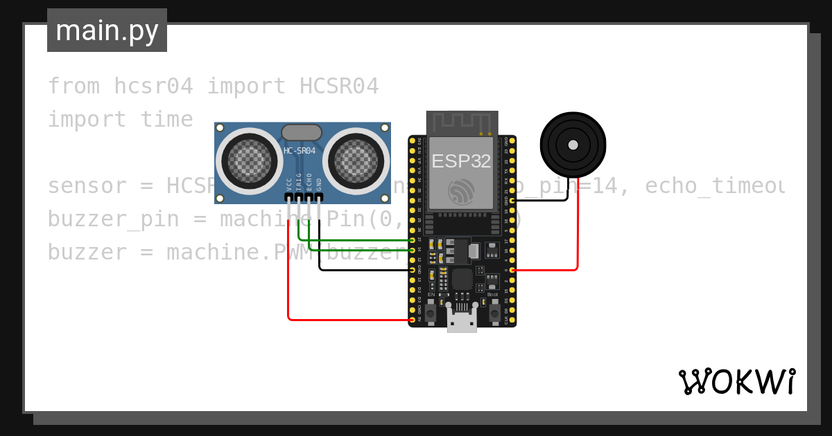 Ultrassom Alarme Wokwi Esp32 Stm32 Arduino Simulator