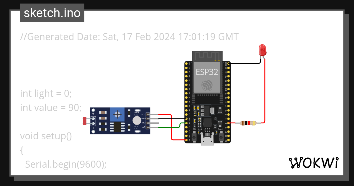 Iot Ch05 光敏 按鈕 Wokwi Esp32 Stm32 Arduino Simulator 6594