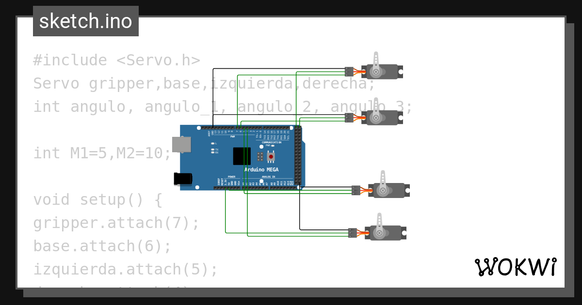 Servobrazo Wokwi Esp32 Stm32 Arduino Simulator