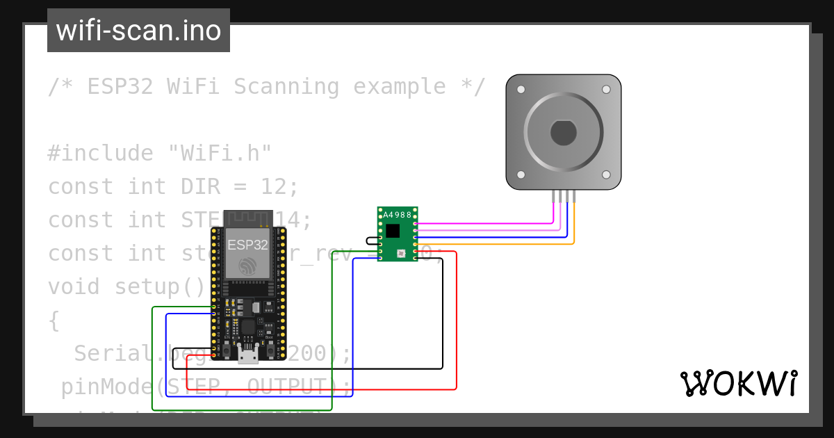Motor Passo Nema17 Wokwi Esp32 Stm32 Arduino Simulator