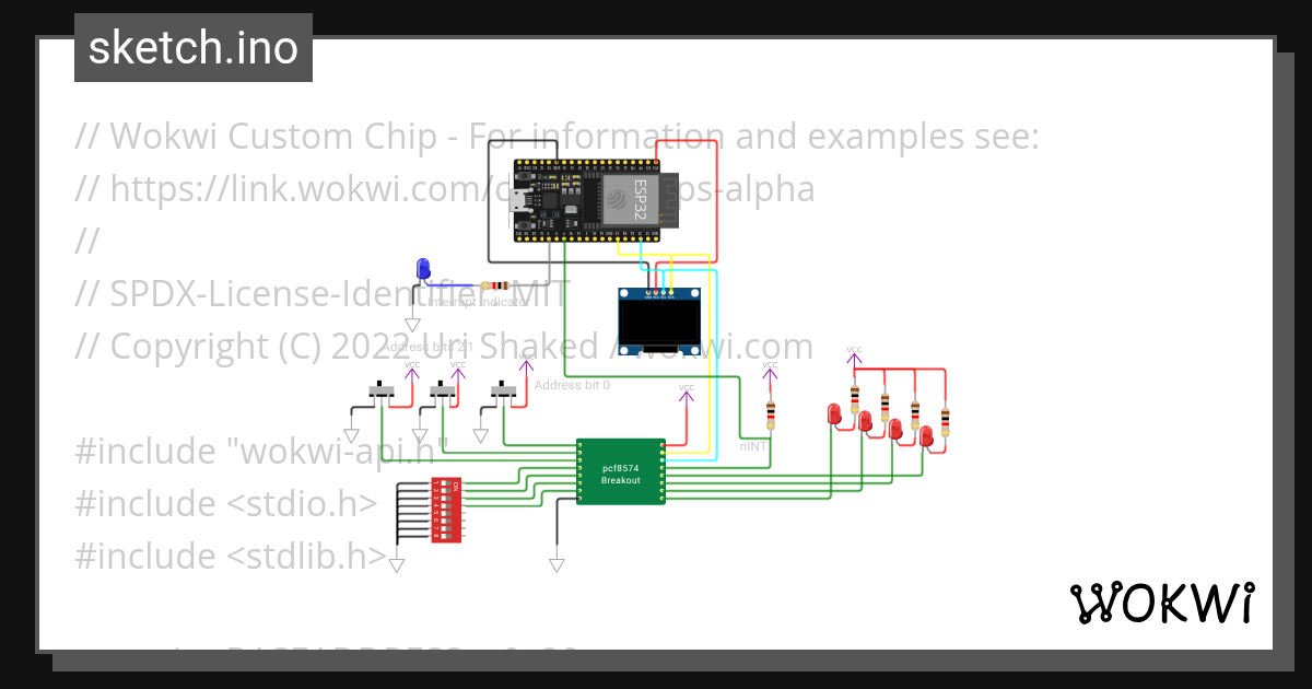 pcf8574t_AZ_TPDNum_2_Oled_LCD2004 - Wokwi ESP32, STM32, Arduino Simulator