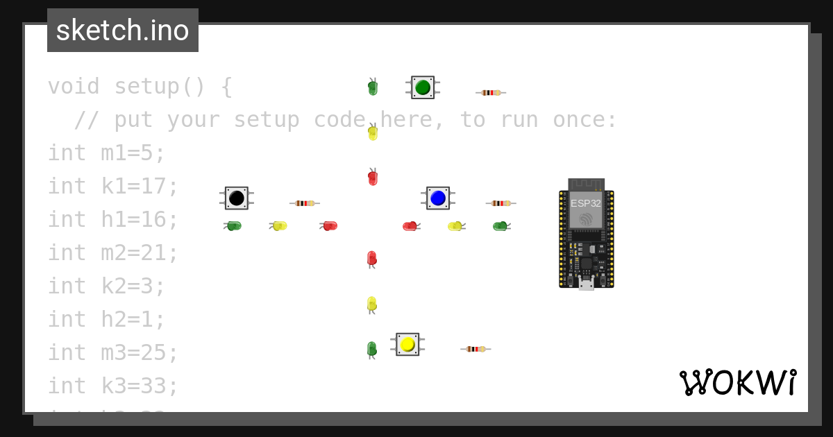 Project Traffic Light Teguh Wokwi Esp32 Stm32 Arduino Simulator