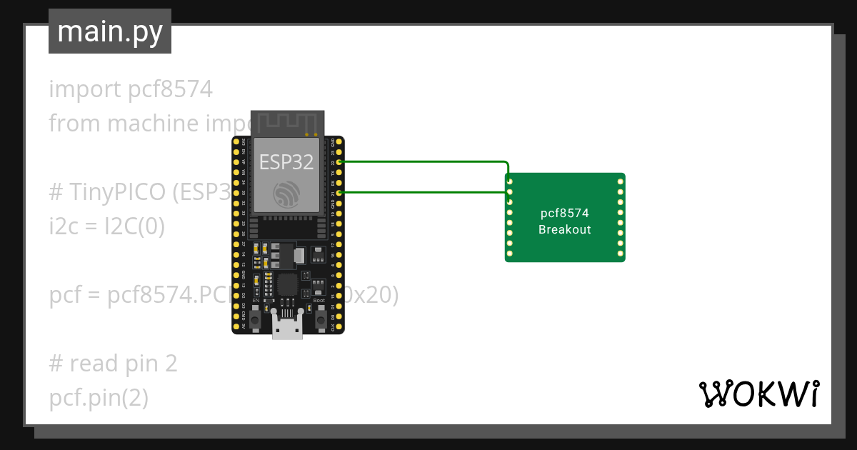 Esp32 Micropython Pcf8574 Wokwi Esp32 Stm32 Arduino Simulator 