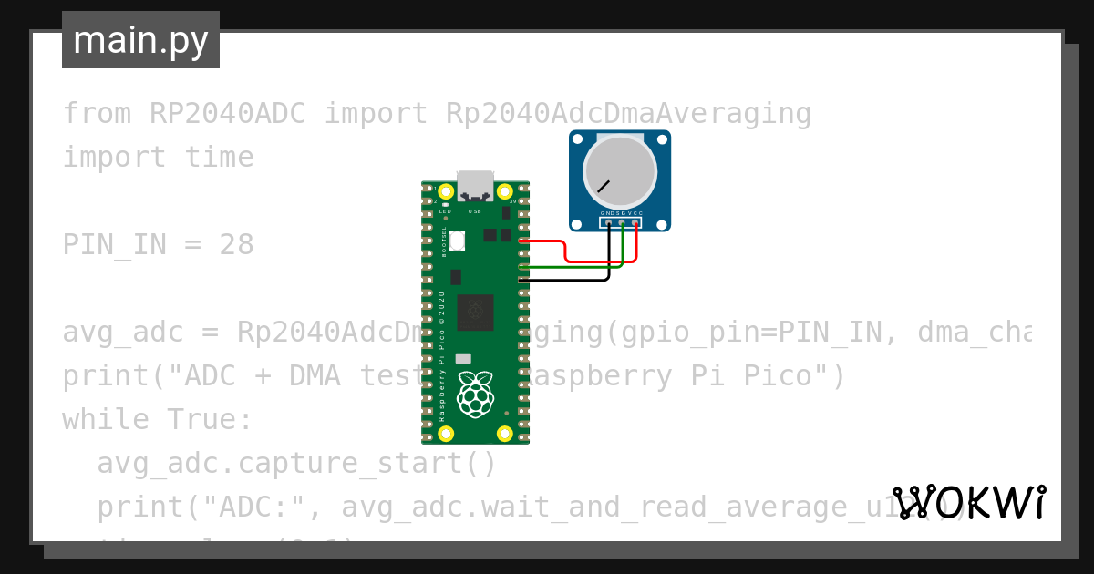 Pi Pico Adc Dma Micropython Copy Wokwi Esp32 Stm32 Arduino Simulator