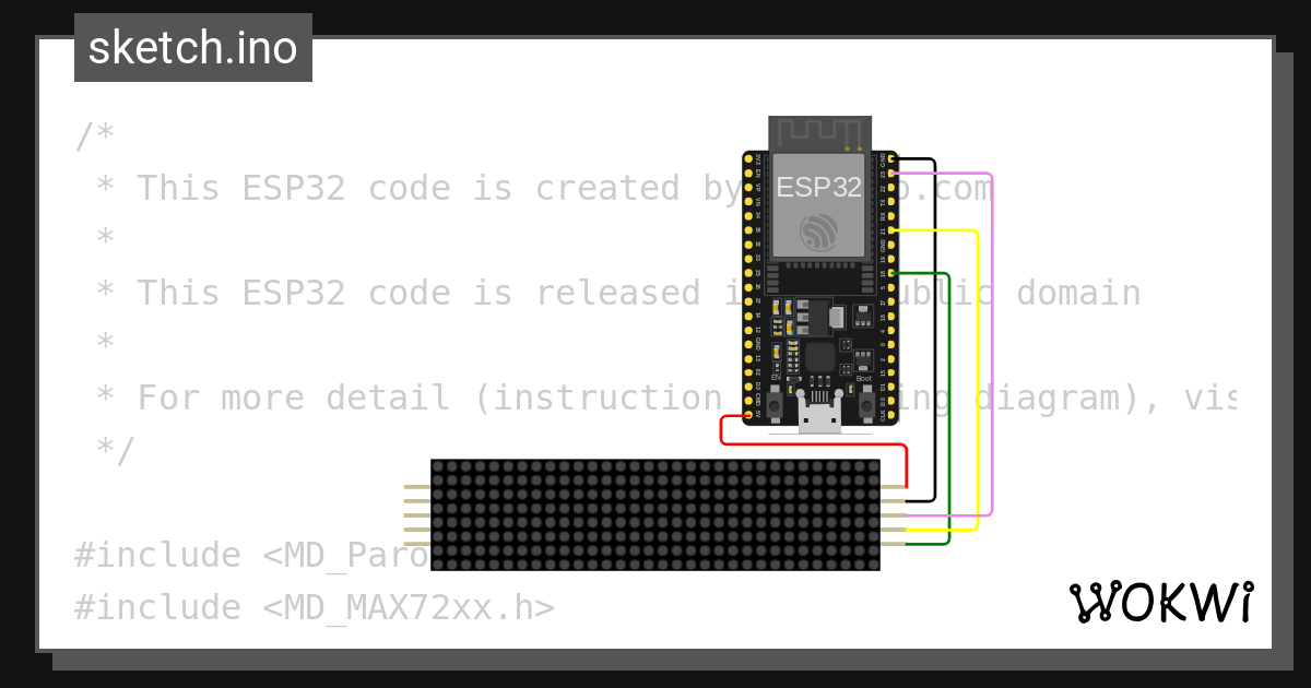 Matrix Led9 Wokwi Esp32 Stm32 Arduino Simulator 2950
