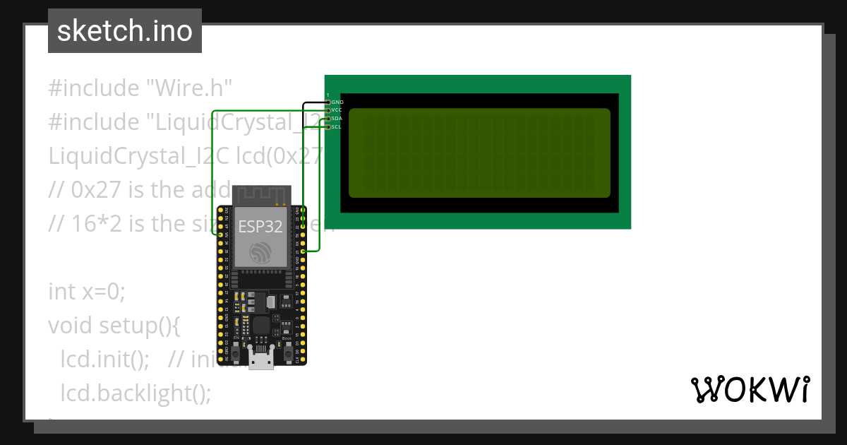 lcd - Wokwi ESP32, STM32, Arduino Simulator