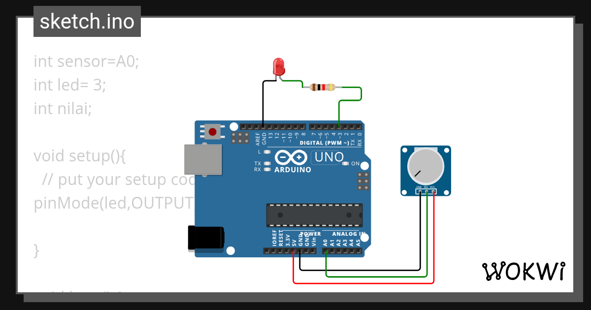Projek Kontrol Kecerahan Led Desni X Tei Wokwi Esp32 Stm32 Arduino Simulator 6541