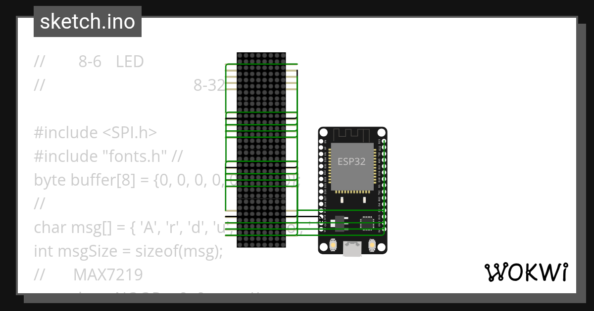 Max7219scroll Wokwi Esp32 Stm32 Arduino Simulator 7584
