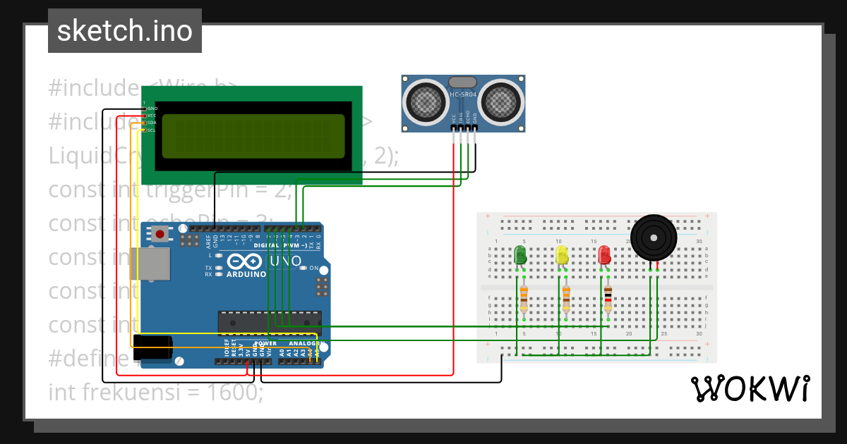 LED ultrasonic (fairuz) Copy - Wokwi ESP32, STM32, Arduino Simulator