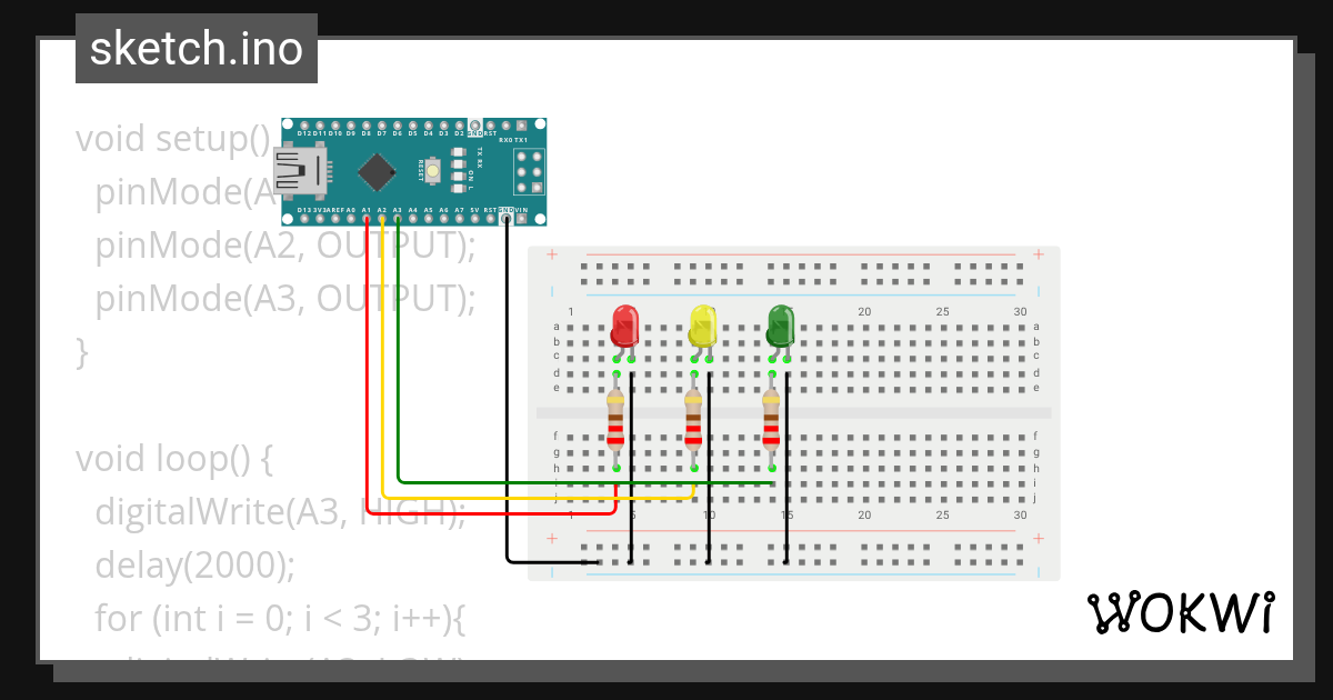 11 светофор Wokwi Esp32 Stm32 Arduino Simulator 9359