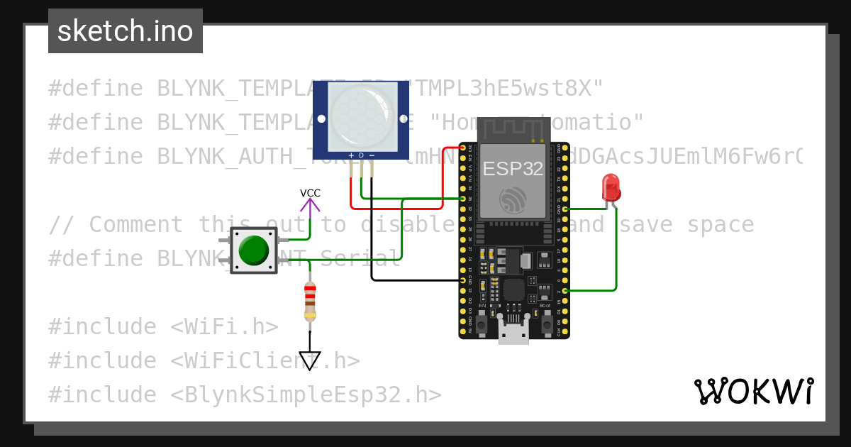 Pir Motion Sensor Wokwi Esp32 Stm32 Arduino Simulator 3715