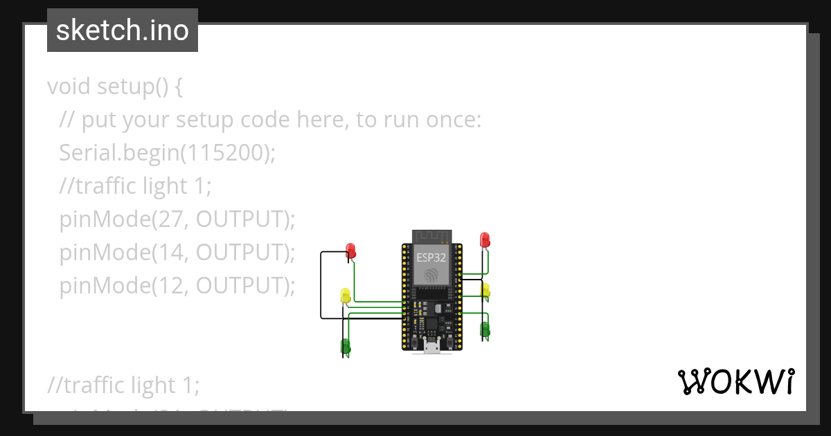 trafficlight simulation - Wokwi ESP32, STM32, Arduino Simulator trafficlight simulation - Wokwi ESP32, STM32, Arduino Simulator