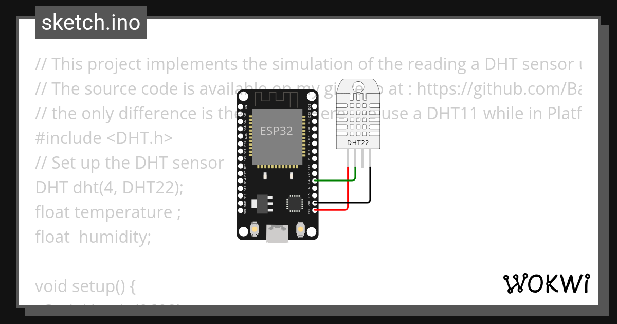 Dht Sensor Wih Esp32 Copy Wokwi Esp32 Stm32 Arduino Simulator 