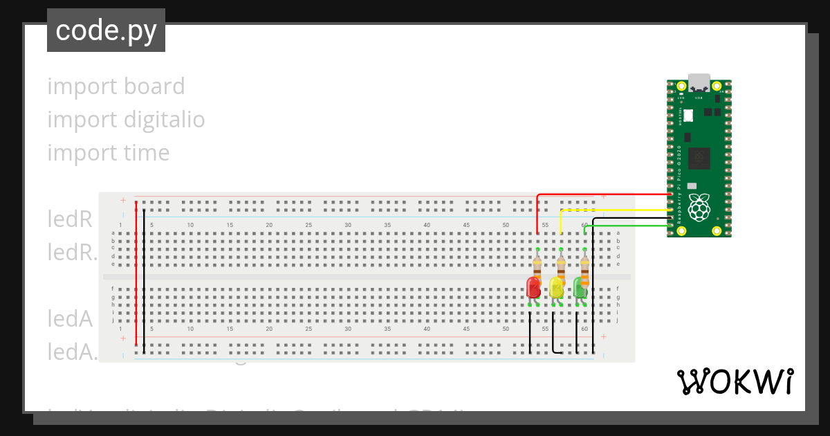 Semaforo Simple - Wokwi ESP32, STM32, Arduino Simulator