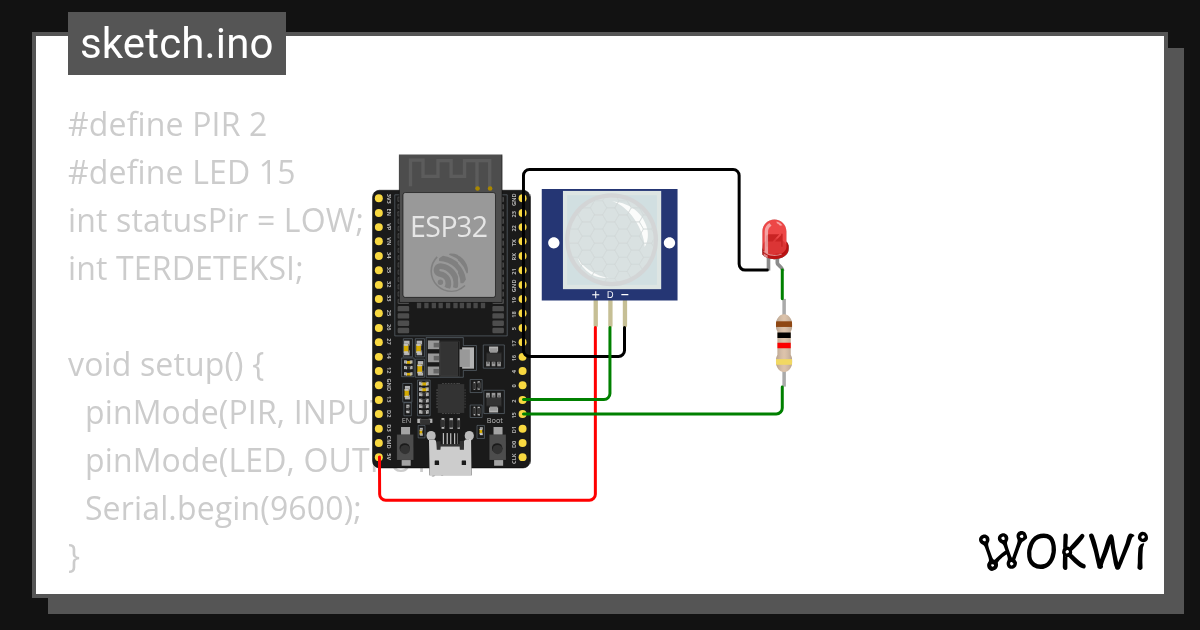PIR PRE - Wokwi ESP32, STM32, Arduino Simulator