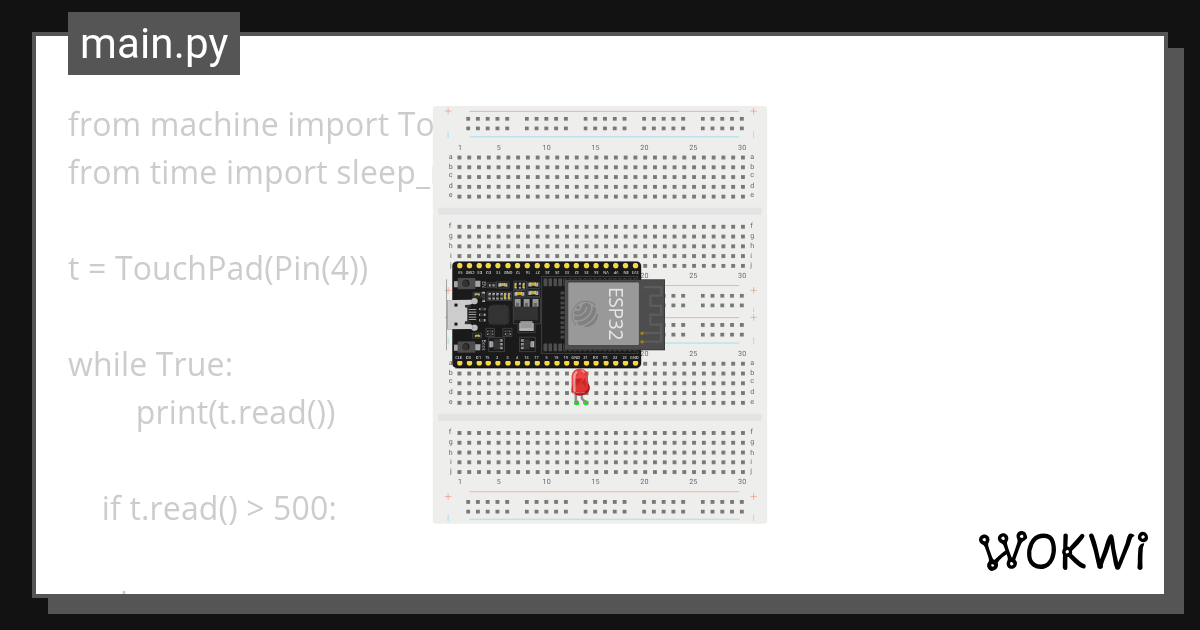 Touchpad Esp32 Wokwi Esp32 Stm32 Arduino Simulator