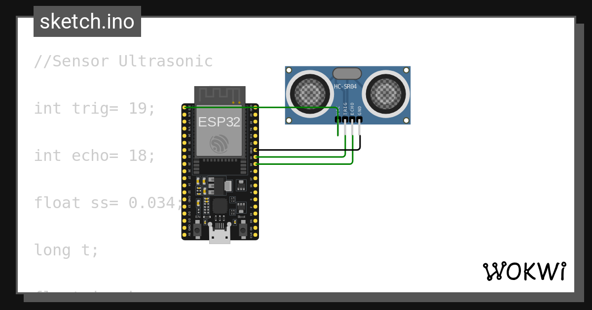 Yulia Sensor Ultrasonik Wokwi Esp32 Stm32 Arduino Simulator 4221