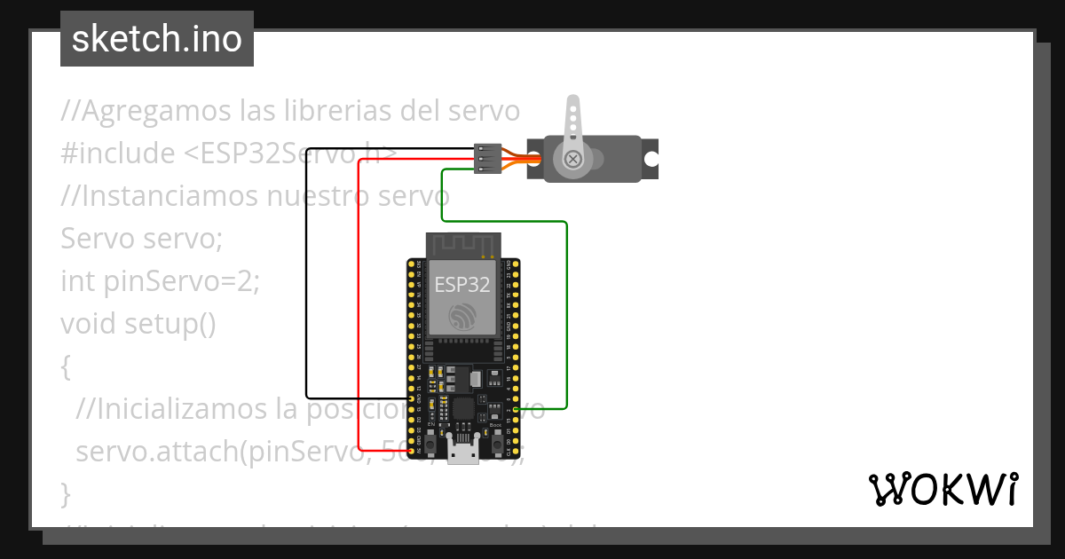 Movimiento de servo - Wokwi ESP32, STM32, Arduino Simulator