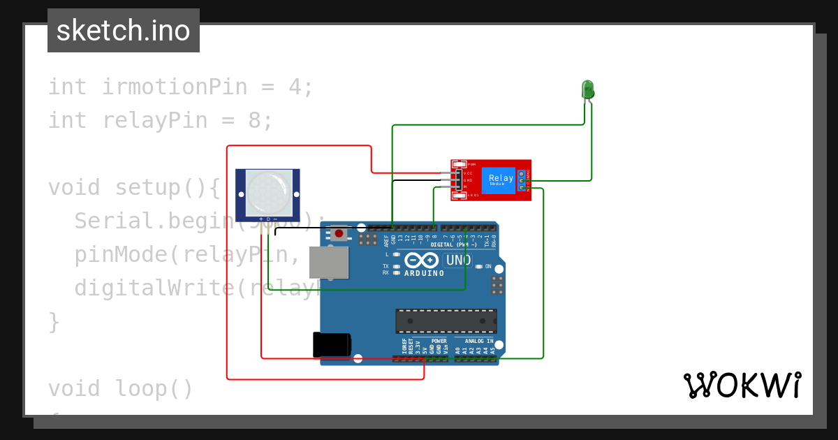 Relay Module Using Pir Sensor Wokwi Esp32 Stm32 Arduino Simulator 2436