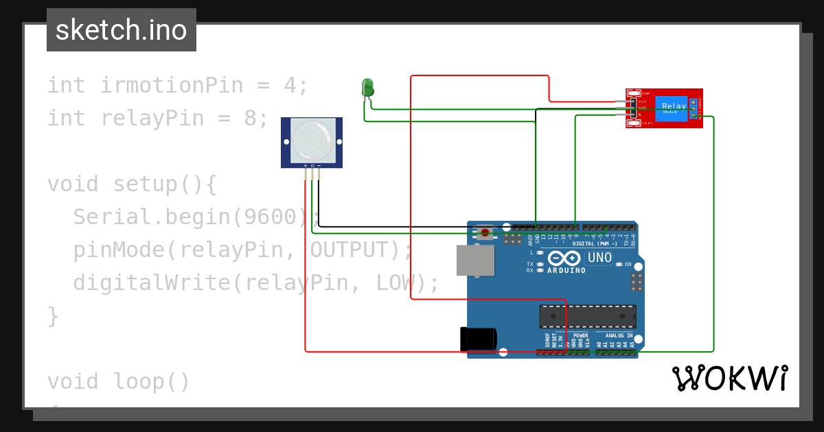 Pir Sensor Using Relay Module Wokwi Esp32 Stm32 Arduino Simulator