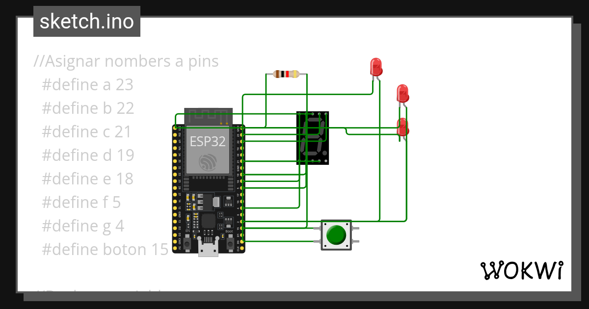 practica 2 leds encienden en numeros impares - Wokwi ESP32, STM32, Arduino Simulator