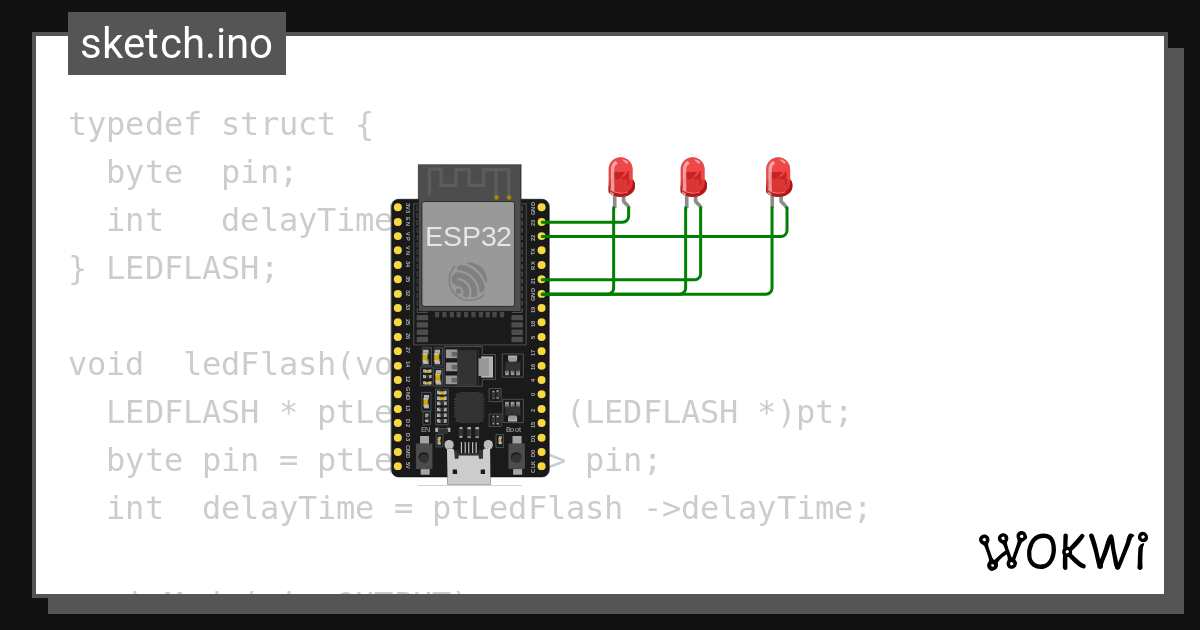 任务传多个参数 Wokwi Esp32 Stm32 Arduino Simulator