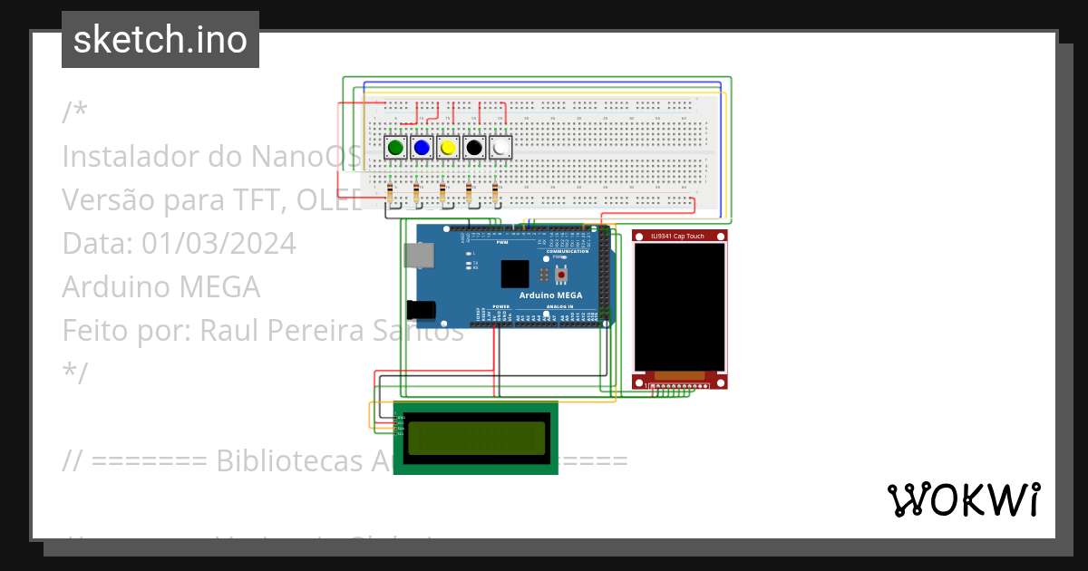NanoOS Alpha 1.0.0 - Wokwi ESP32, STM32, Arduino Simulator