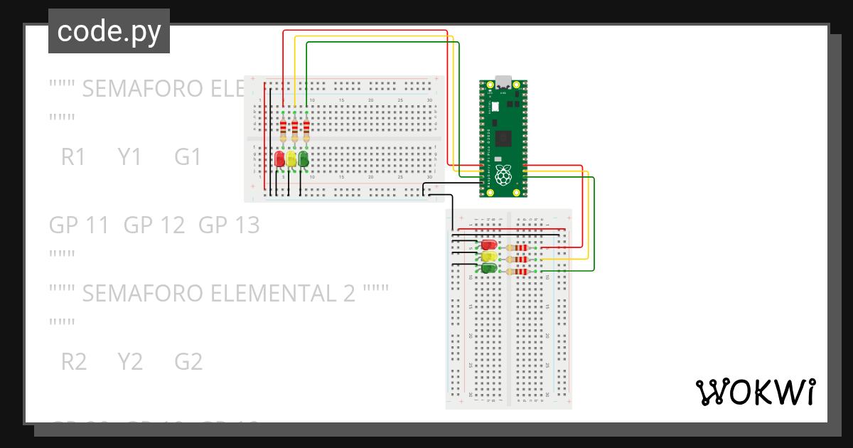 SEMAFORO DE 2BLE VIA ELEMENTAL - Wokwi ESP32, STM32, Arduino Simulator