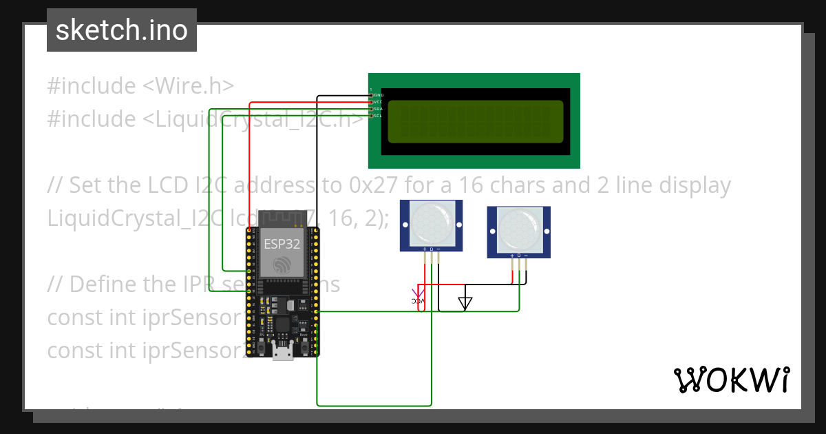 PIR sensor(IR) - Wokwi ESP32, STM32, Arduino Simulator