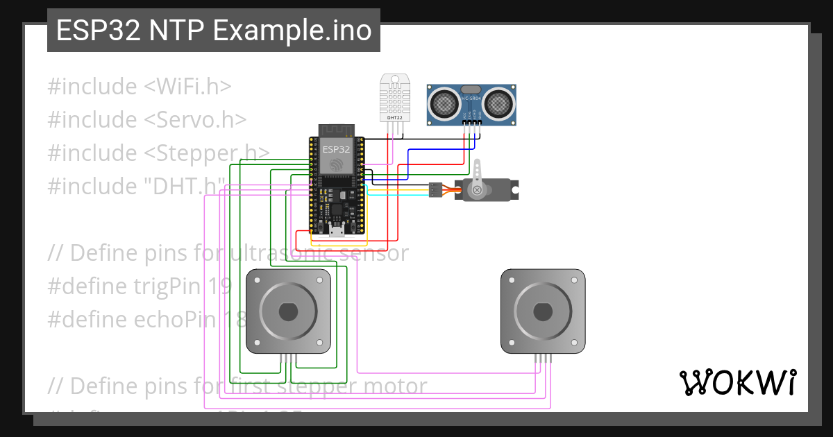 obstracle avoiding with DHT - Wokwi ESP32, STM32, Arduino Simulator