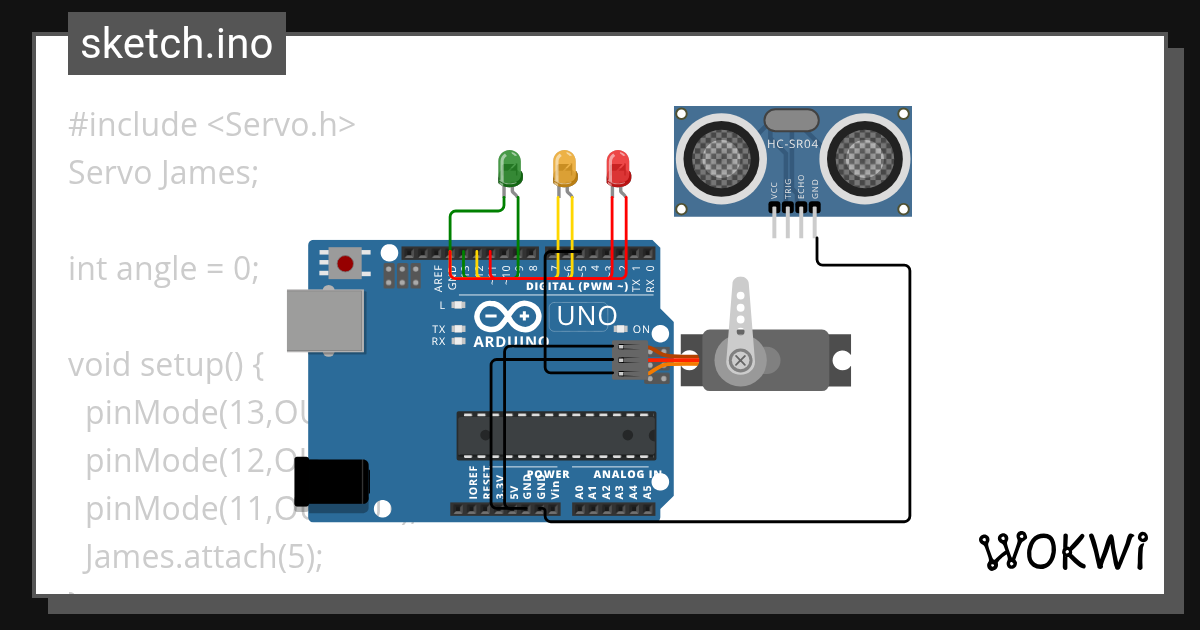 Servo And Led Wokwi Esp32 Stm32 Arduino Simulator 