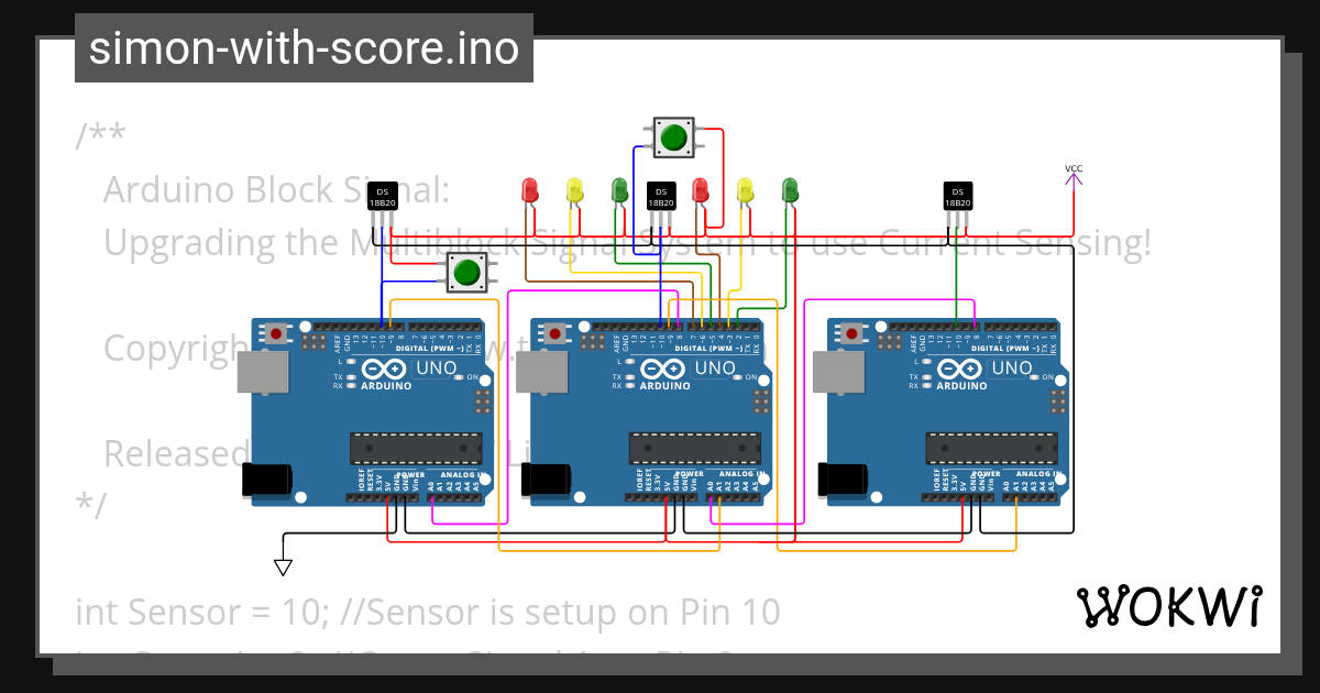 Arduino Block Signal. Upgrading the Multiblock Signal System to use Current Sensing.ino - Wokwi ...