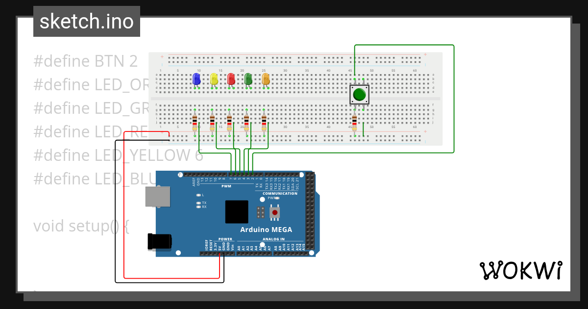 Multi LED Board - Wokwi ESP32, STM32, Arduino Simulator