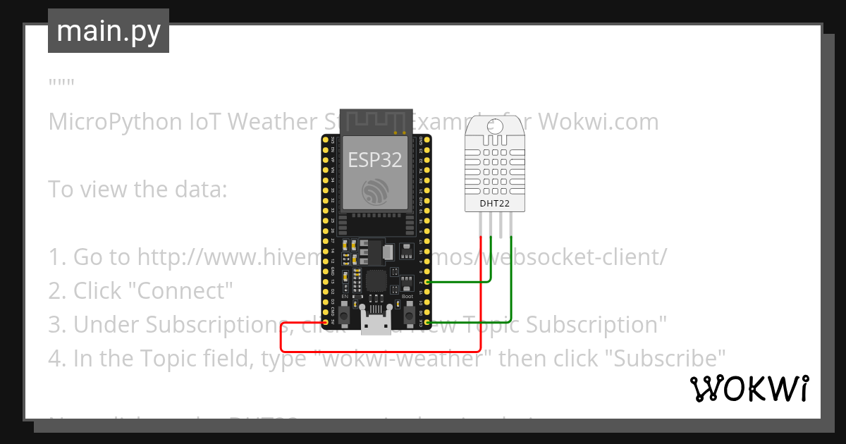 MicroPython MQTT Weather Logger (ESP32) Copy (2) - Wokwi ESP32, STM32, Arduino Simulator