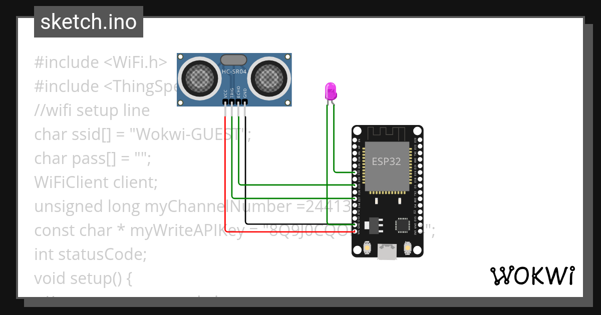 Ultrasonic distance sensor lab exercise of 2nd week - Wokwi ESP32, STM32, Arduino Simulator