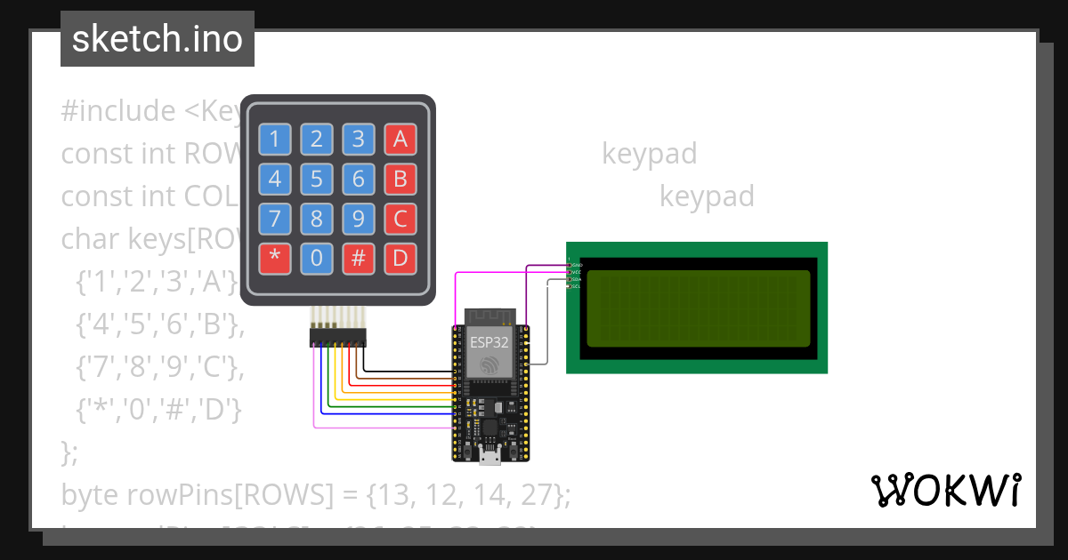 Keypad Library 028 - Wokwi ESP32, STM32, Arduino Simulator